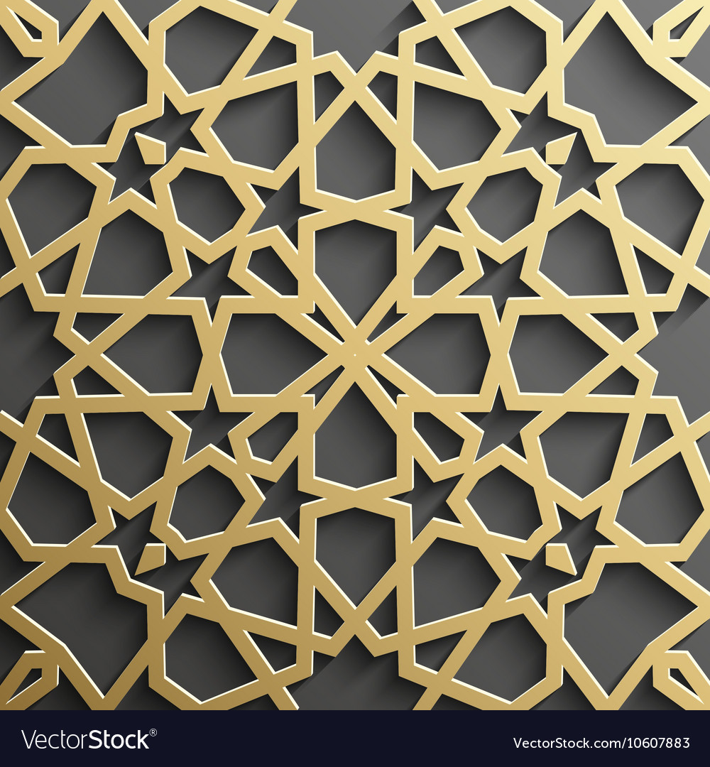 Seamless islamic pattern 3d traditional arabic Vector Image