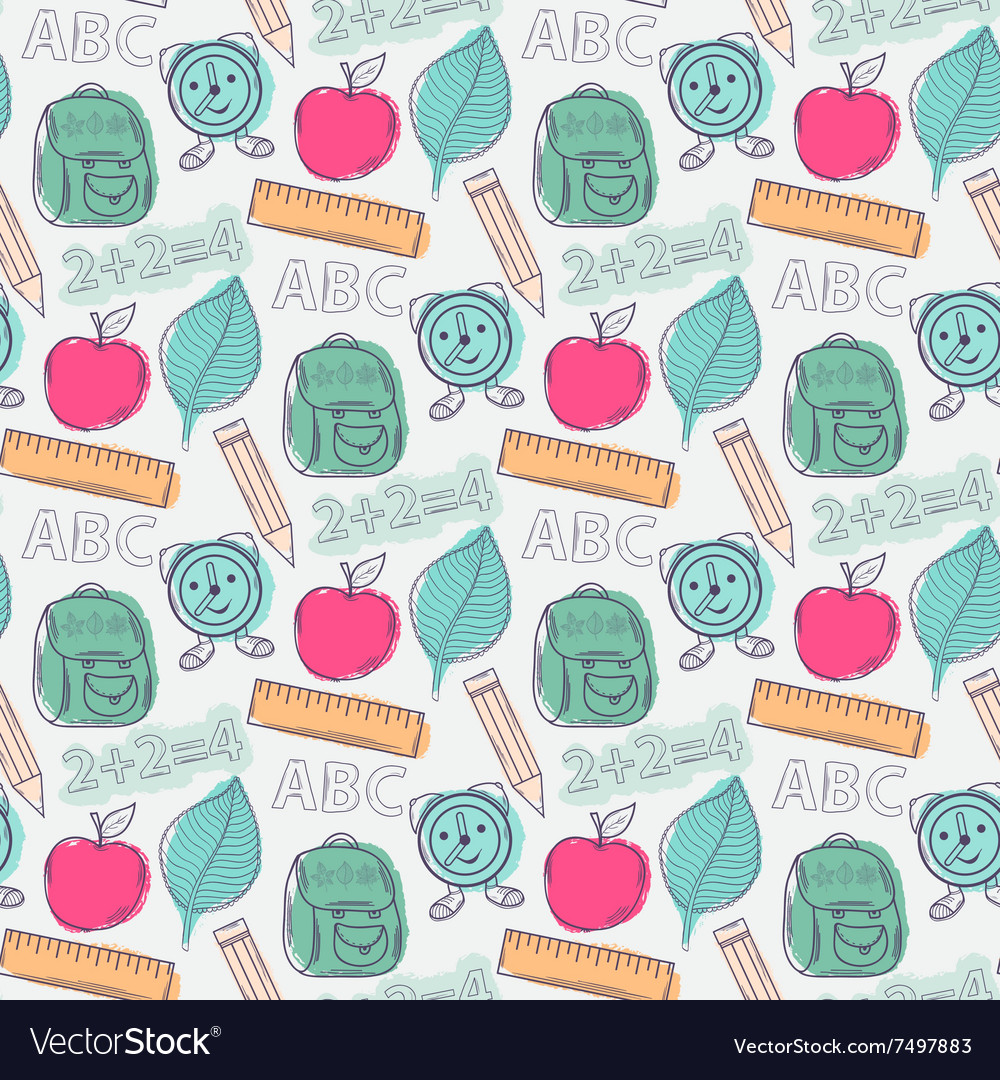 Seamless school pattern Royalty Free Vector Image