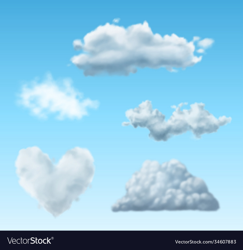 Set clouds Royalty Free Vector Image - VectorStock