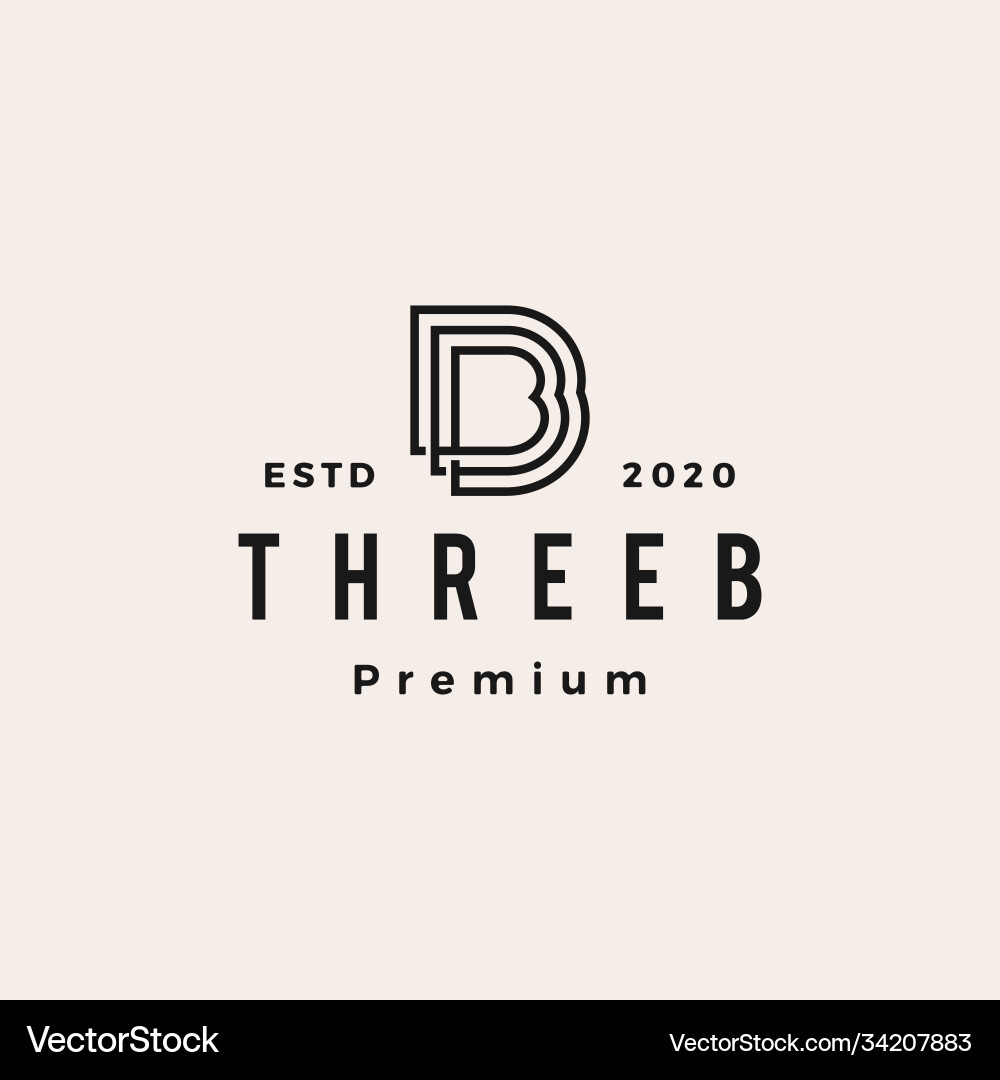 Three b letter hipster vintage logo icon Vector Image