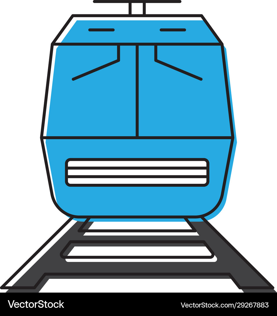 Train on railway icon transportation symbol Vector Image