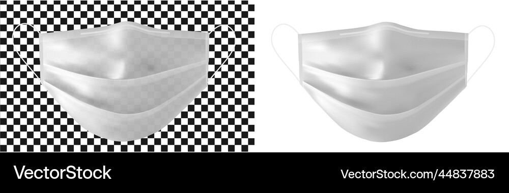 Transparent realistic medical face mask Royalty Free Vector