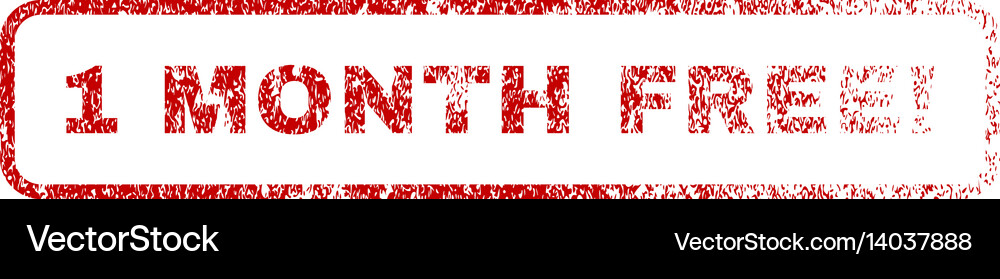 1 month free exclamation rubber stamp Royalty Free Vector