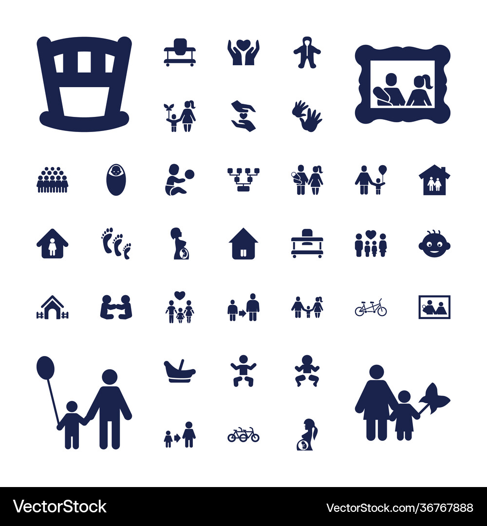 37 family icons Royalty Free Vector Image - VectorStock