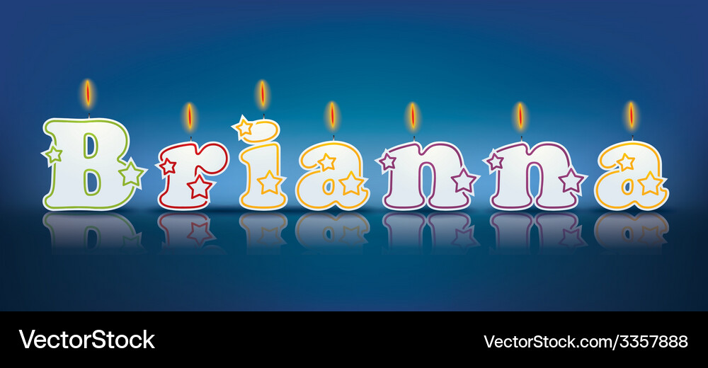 Brianna written with burning candles Royalty Free Vector