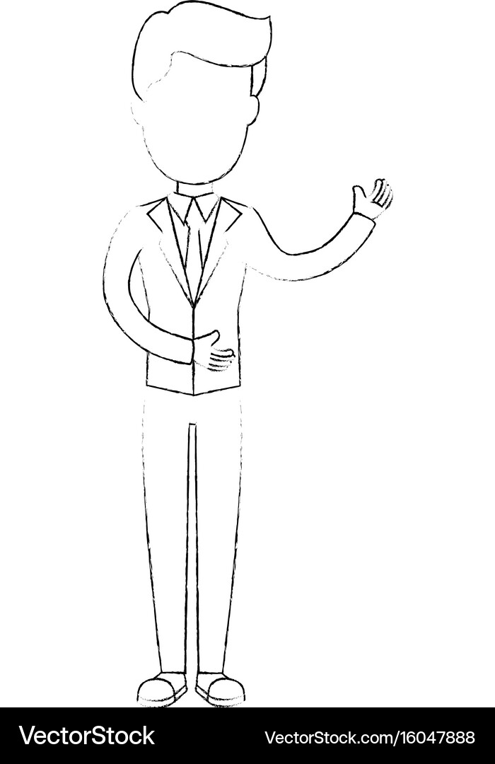Businessman profile cartoon Royalty Free Vector Image