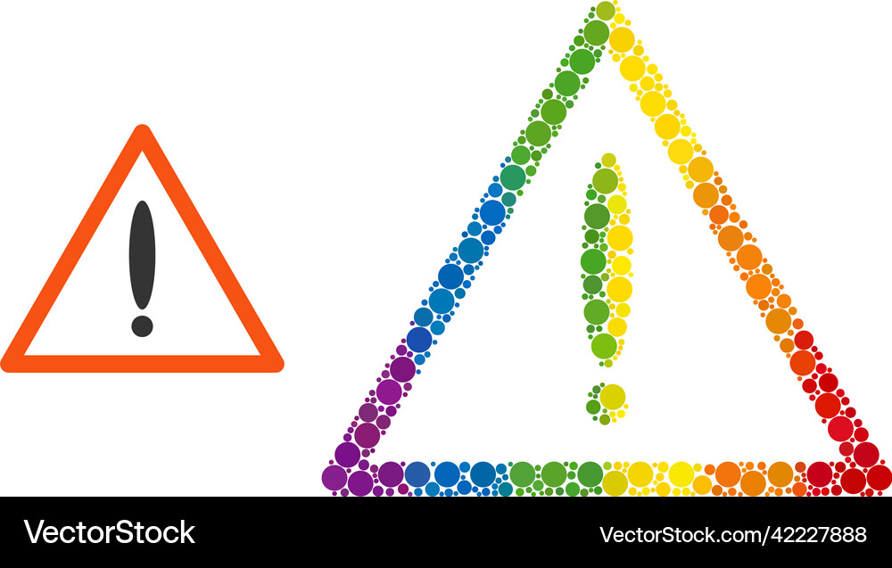 Dot warning composition icon of spectrum spheres Vector Image