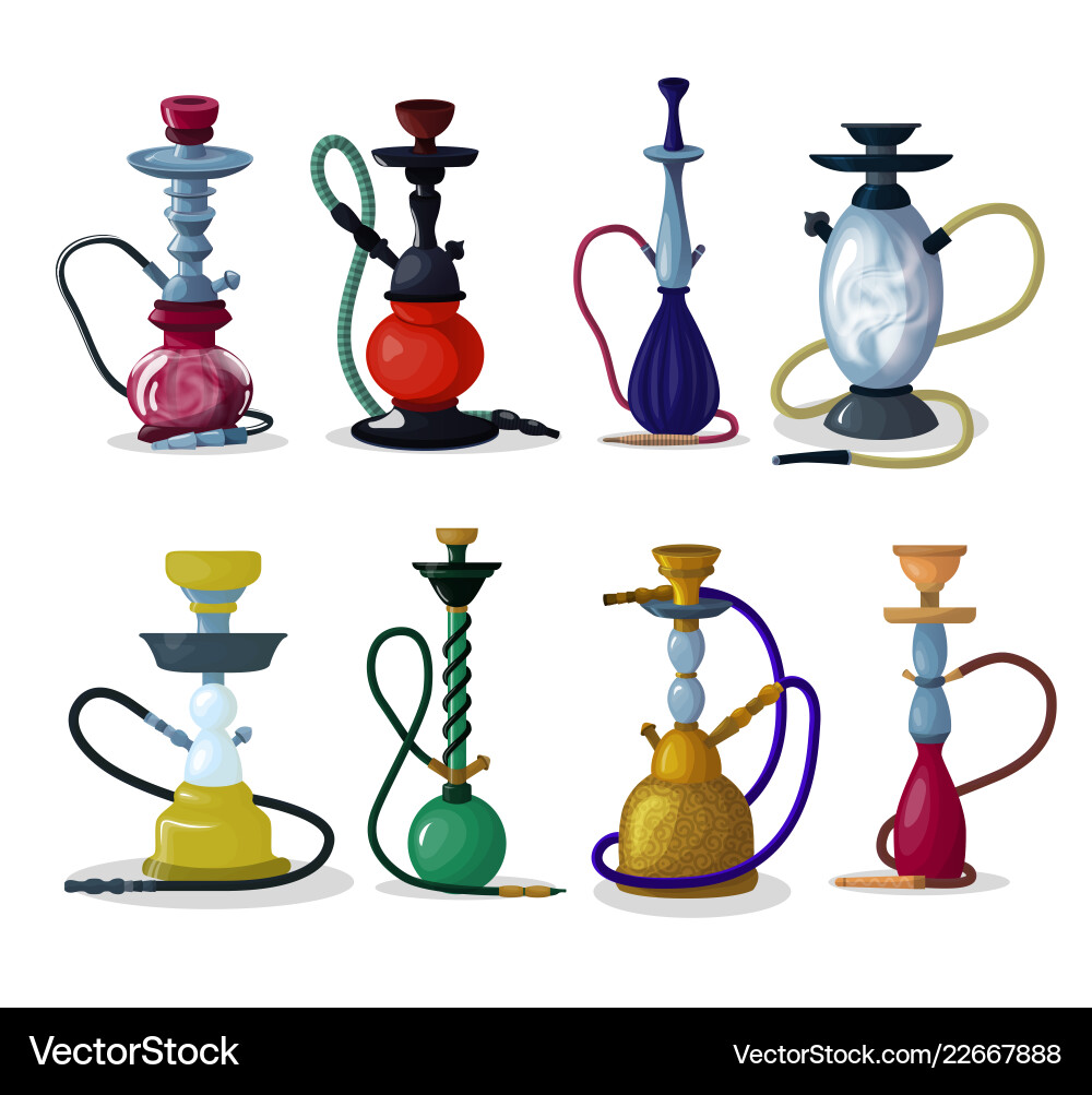 Hookah tobacco hooka smoke pipe arabic Royalty Free Vector