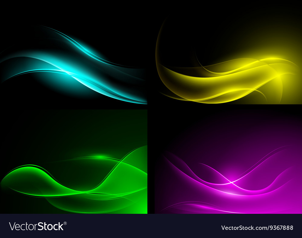 Light wave background set Royalty Free Vector Image