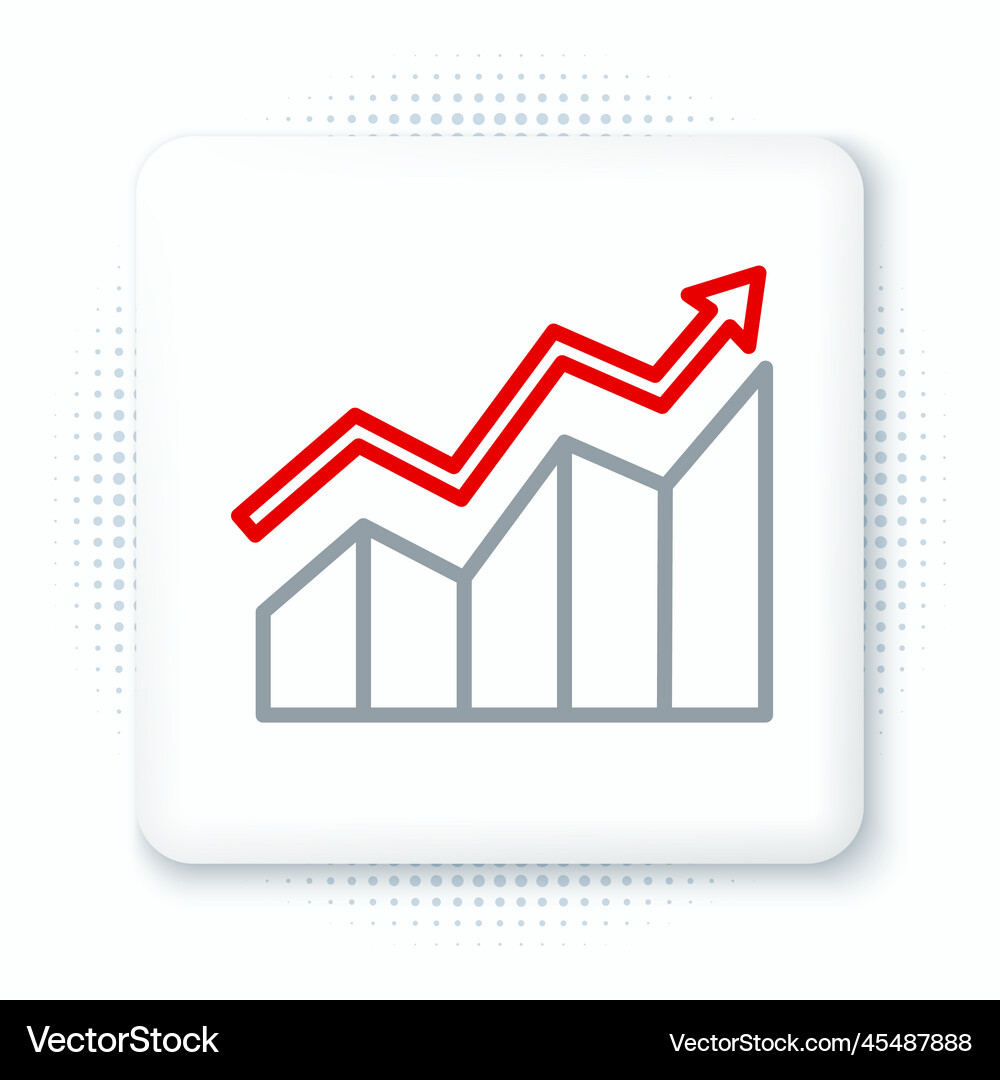Line financial growth increase icon isolated Vector Image