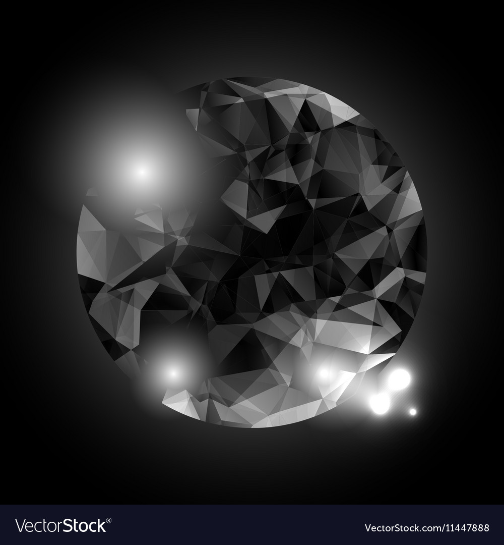 Low poly circular shape Royalty Free Vector Image