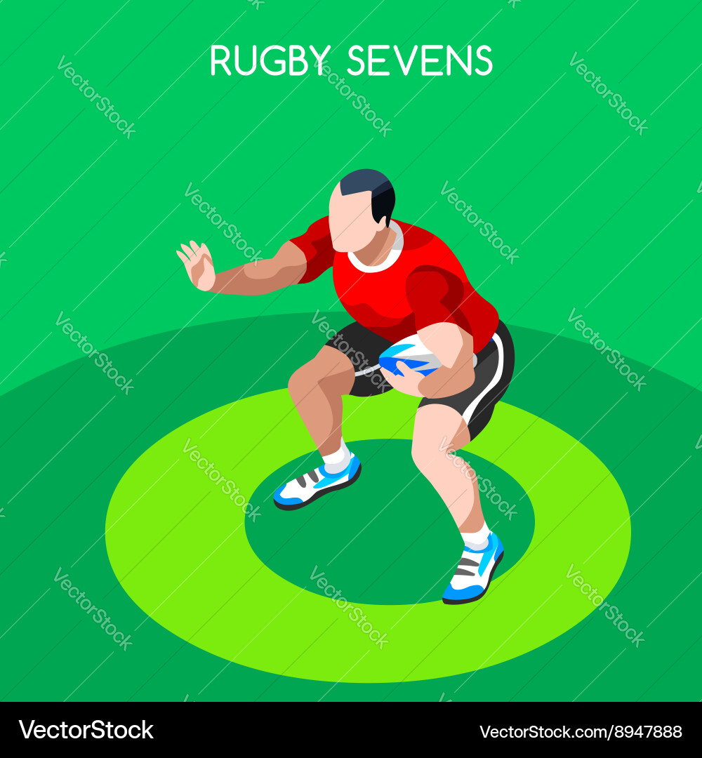 Rugby sevens 2016 summer games 3d isometric Vector Image