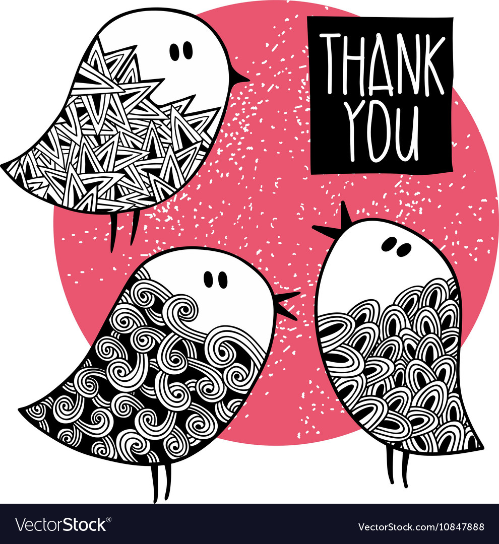 Set of doodle birds with hand drawn patterns Vector Image