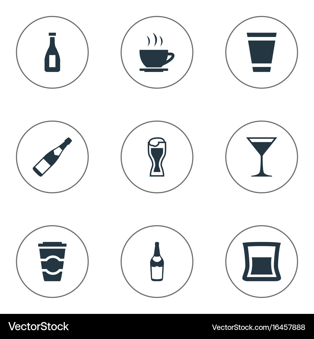 Set of simple drinks icons Royalty Free Vector Image