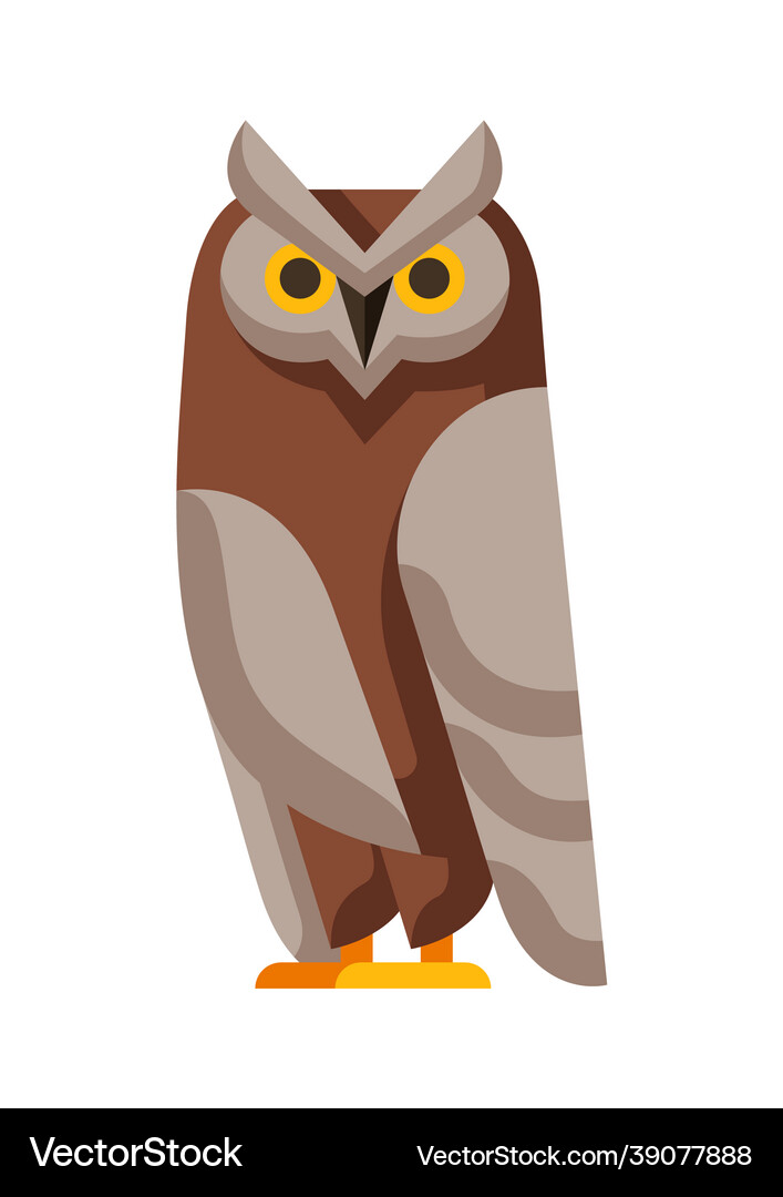 Stylized owl image of wild bird Royalty Free Vector Image