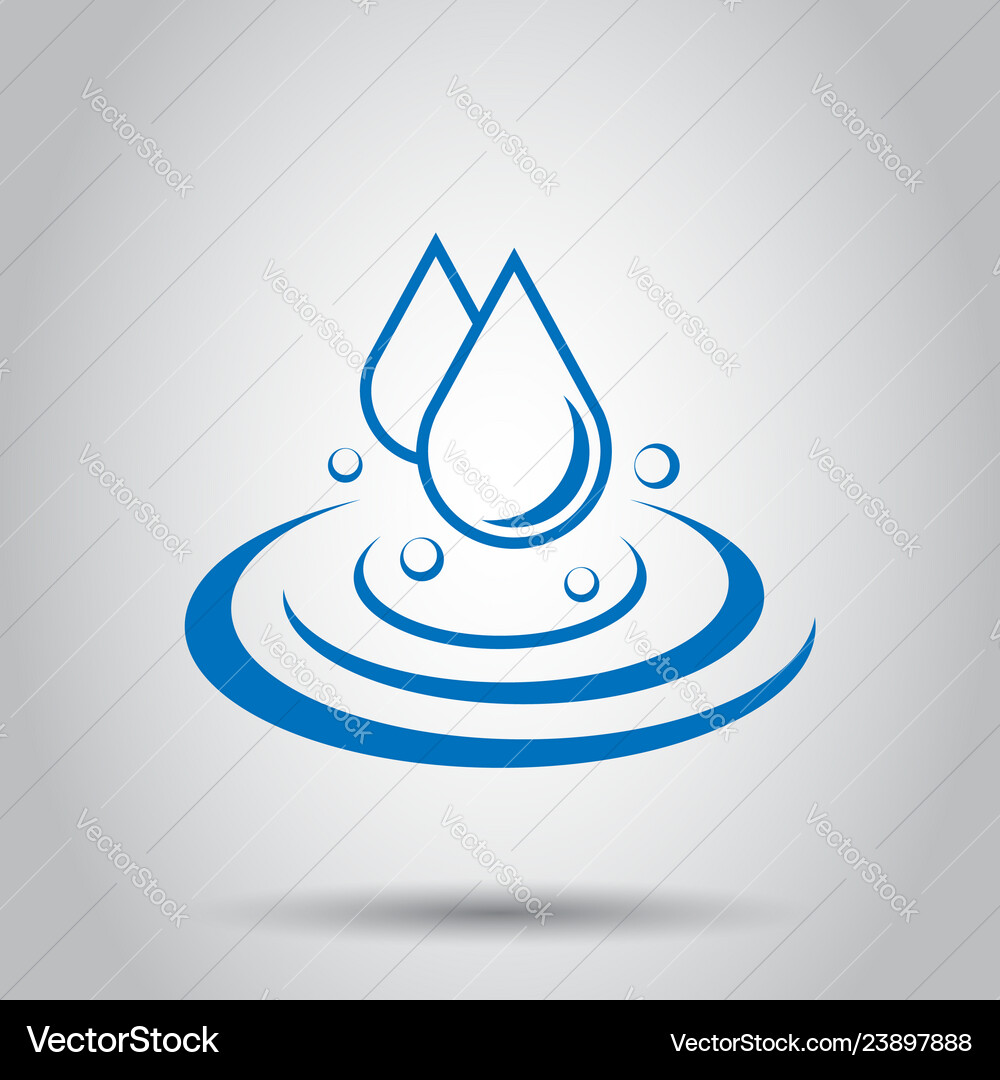 Water drop icon in flat style raindrop on white Vector Image