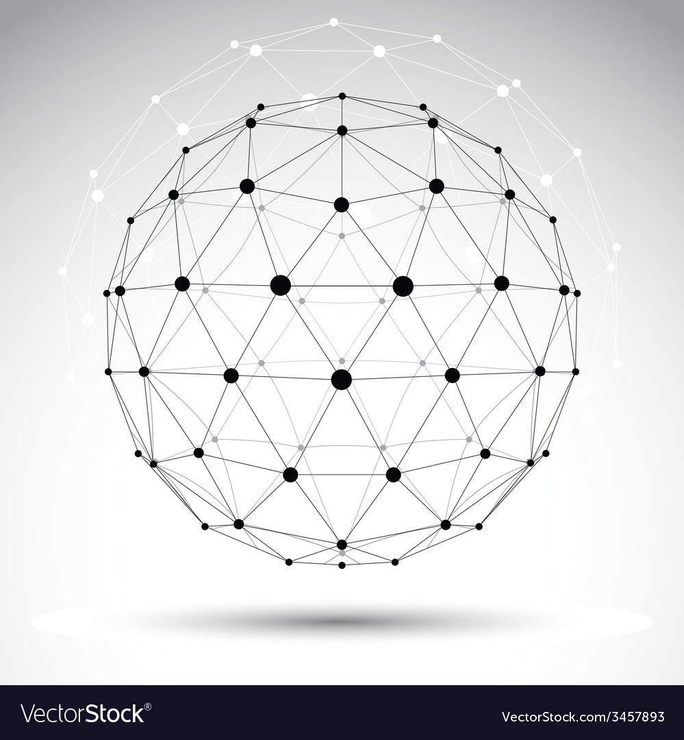 Abstract Geometric 3d Wireframe Object Cle Vector Image