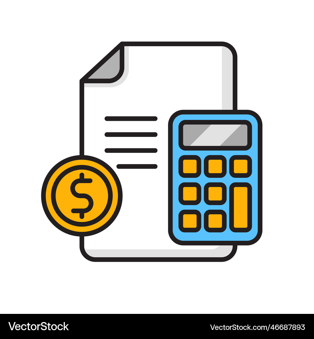 Accounting icon in colorful style Royalty Free Vector Image