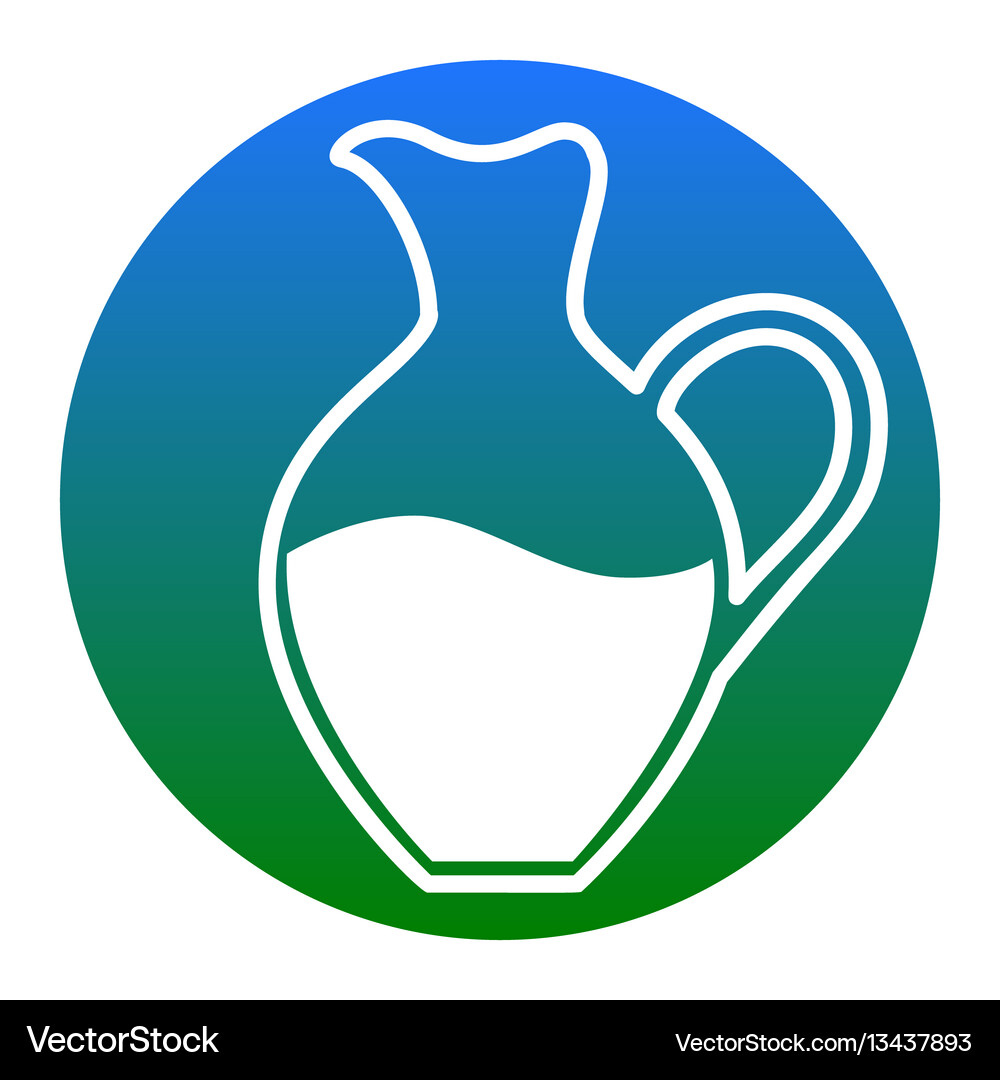 Amphora sign white icon in bluish circle Vector Image