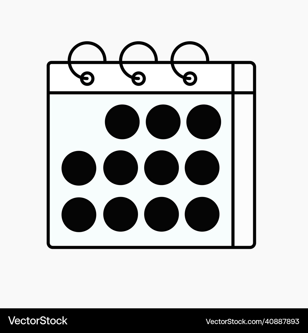 Calendar mobile icon symbol logo design Royalty Free Vector