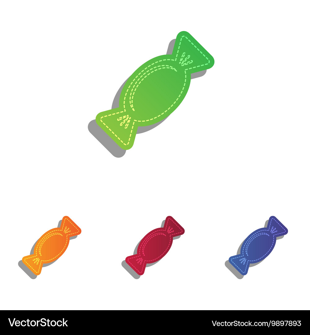 Candy sign colorful applique icons Royalty Free Vector Image