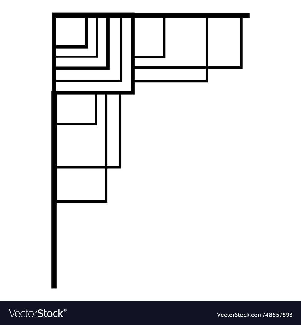 Geometric rectangle corner element Royalty Free Vector Image