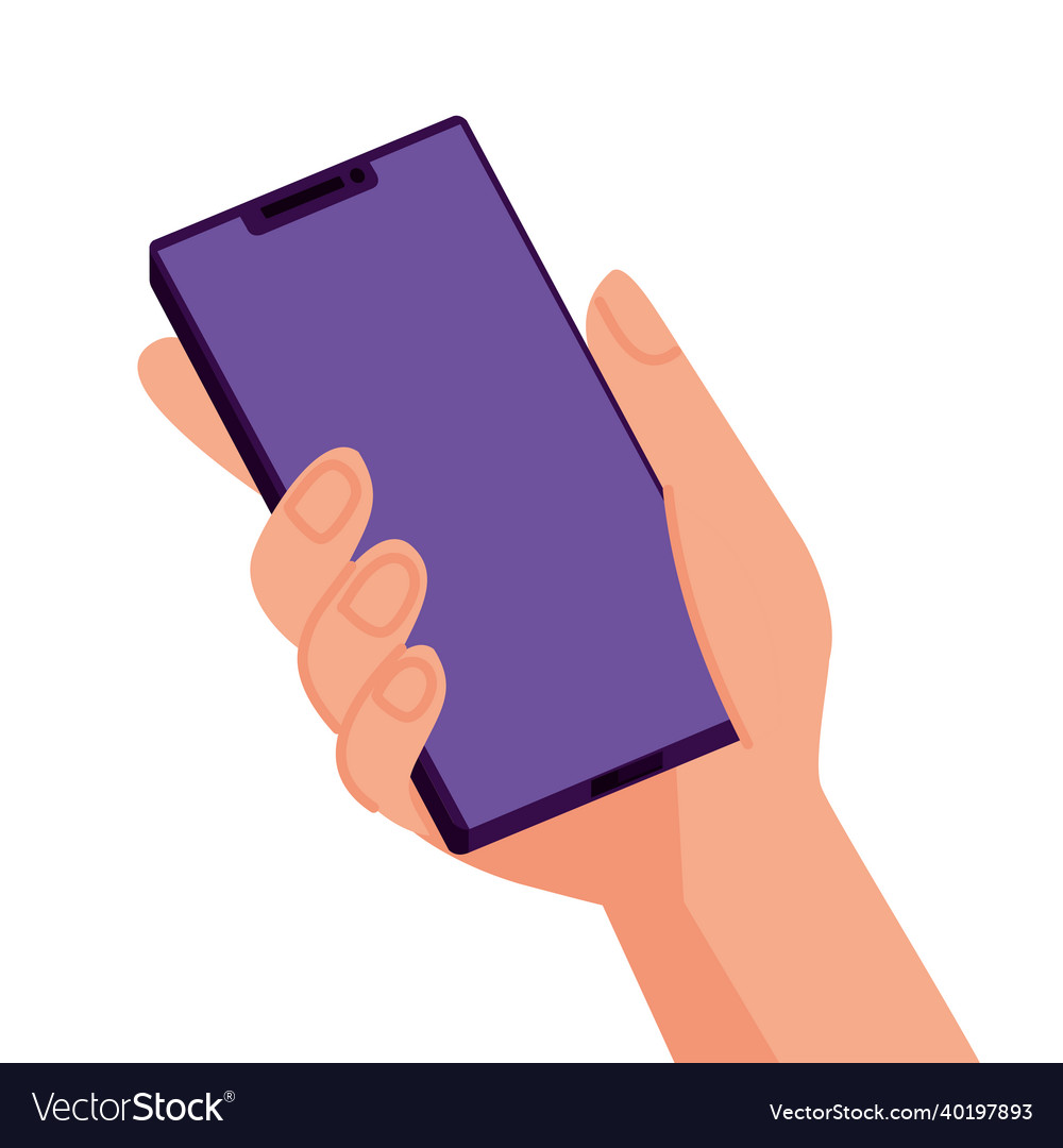 Hand using smartphone Royalty Free Vector Image