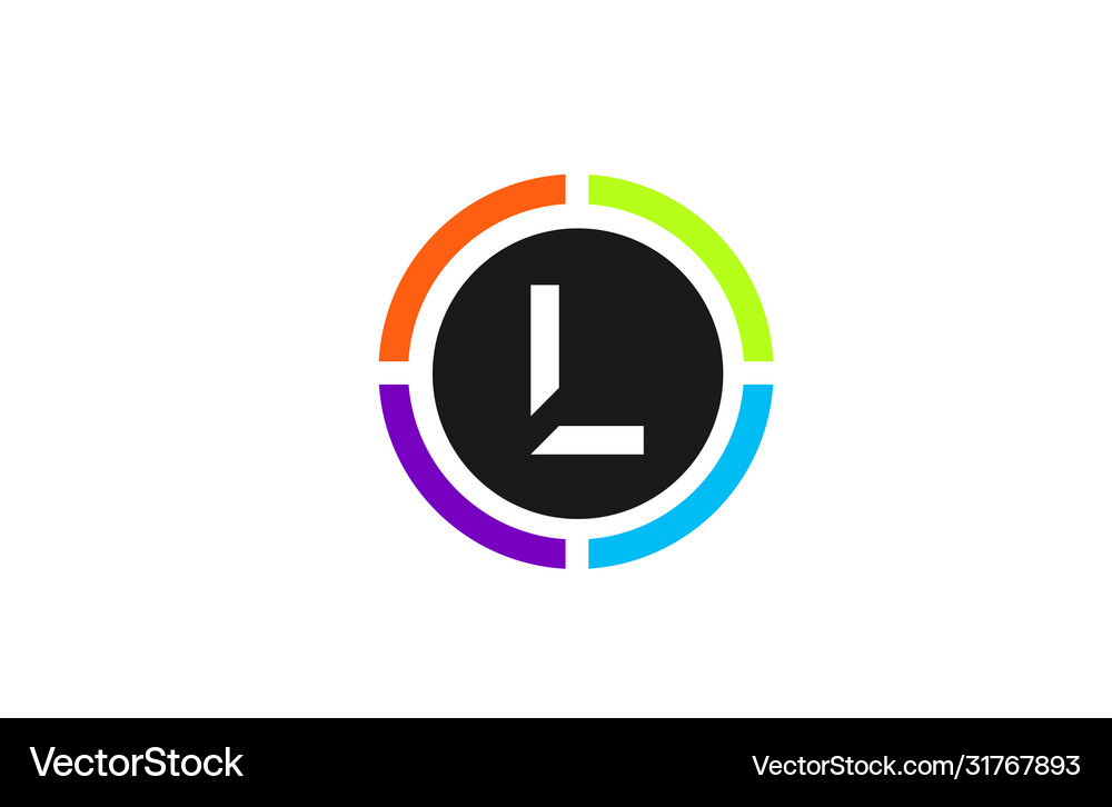 L colored alphabet letter logo icon design Vector Image