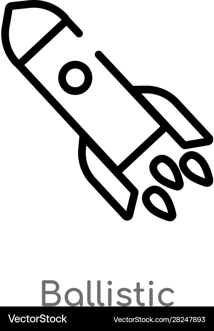 Outline ballistic icon isolated black simple line Vector Image
