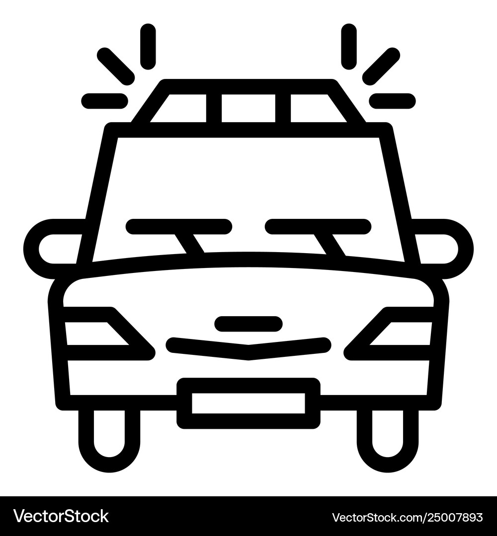 Police car line icon sheriff car Royalty Free Vector Image