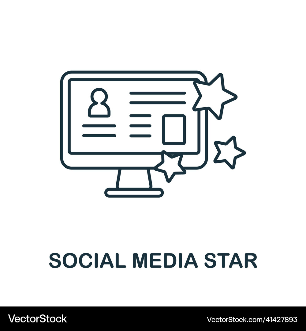 Social media star icon line element from Vector Image