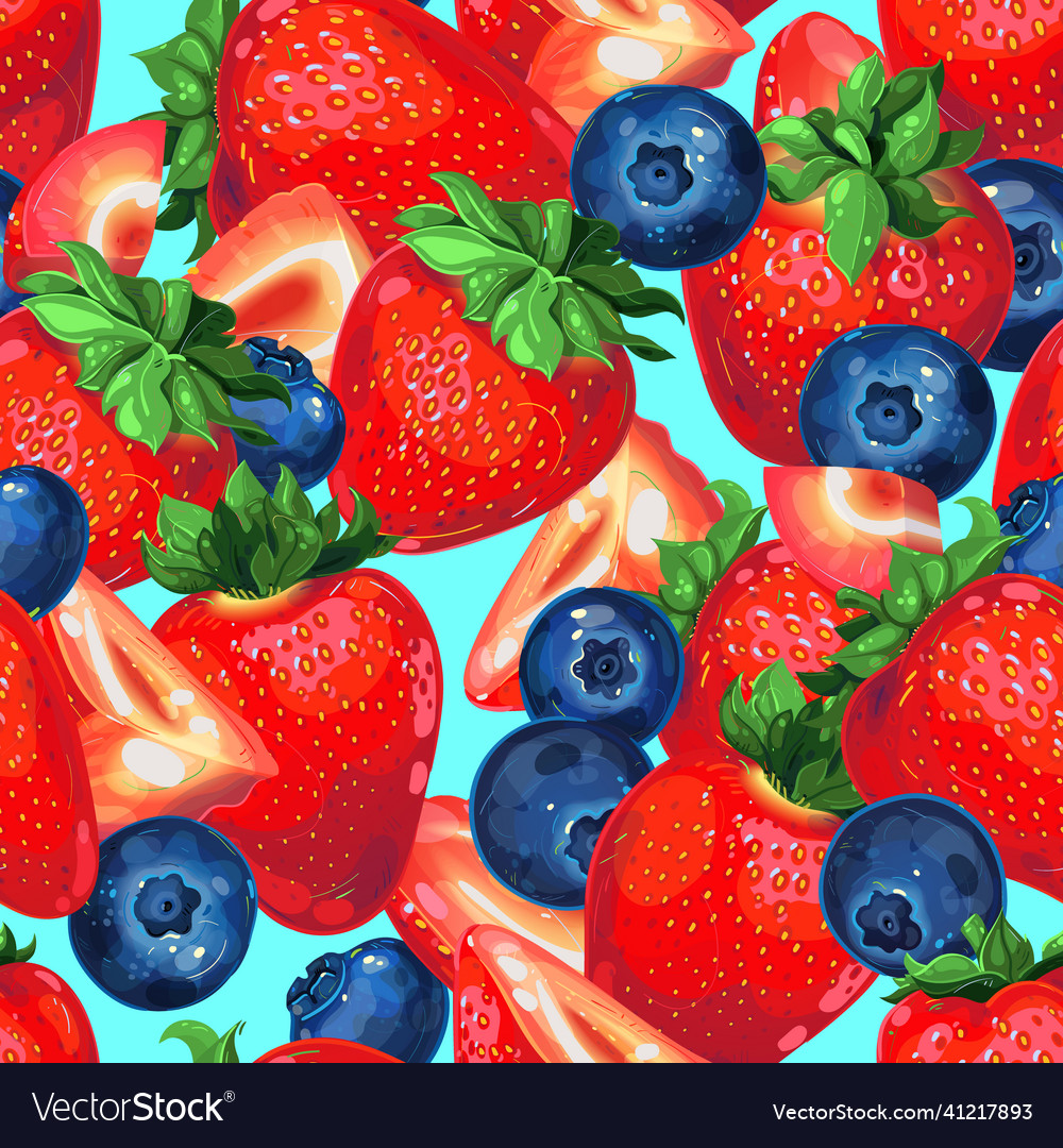 Strawberry pattern Royalty Free Vector Image - VectorStock
