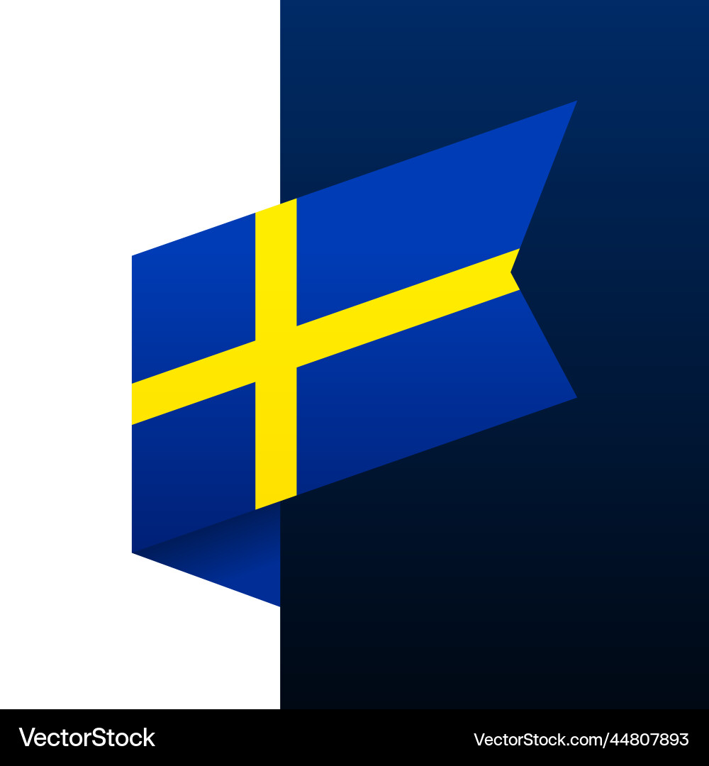 Sweden corner flag icon national emblem Royalty Free Vector