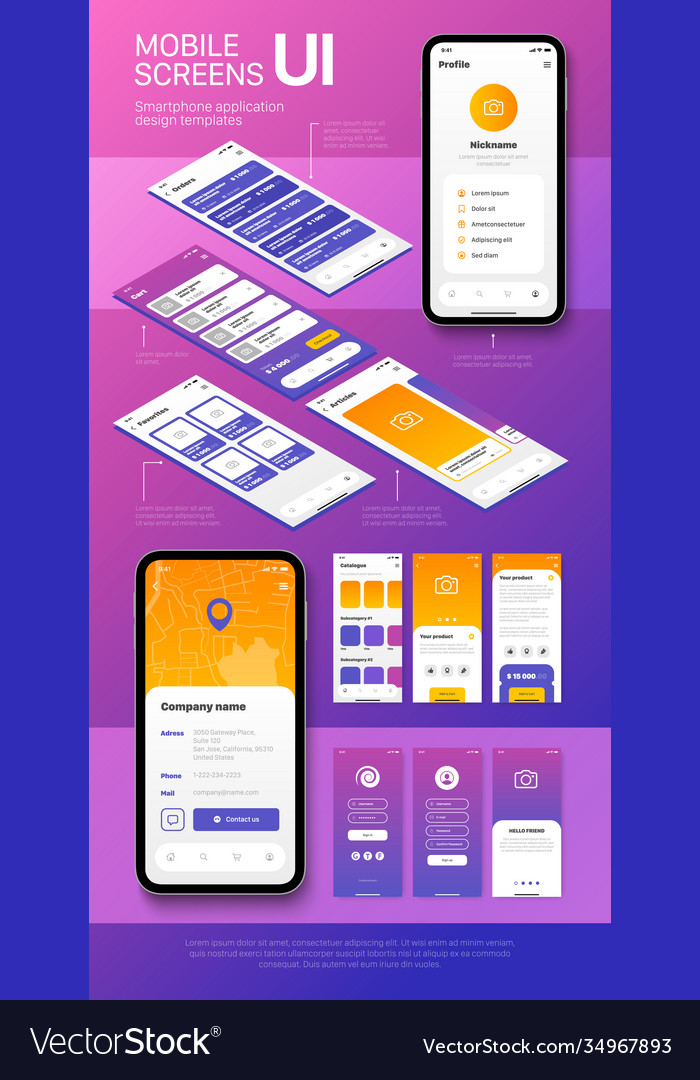 User interfaces design templates Royalty Free Vector Image