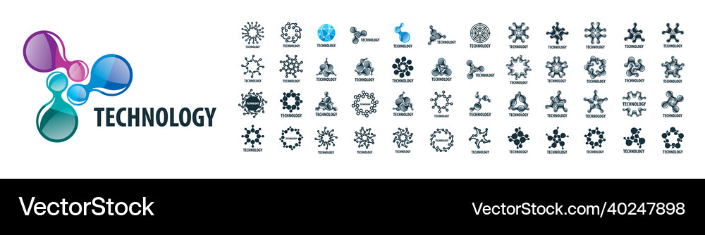 A set of logos technology on white Royalty Free Vector Image