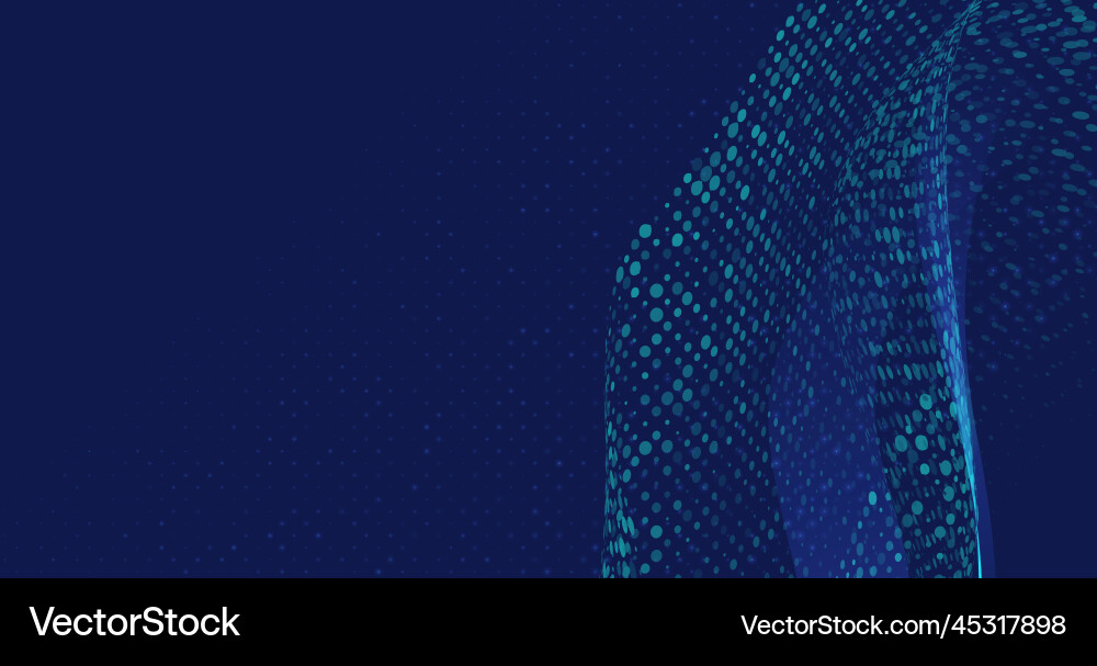 Abstract particle wavy background with futuristic Vector Image