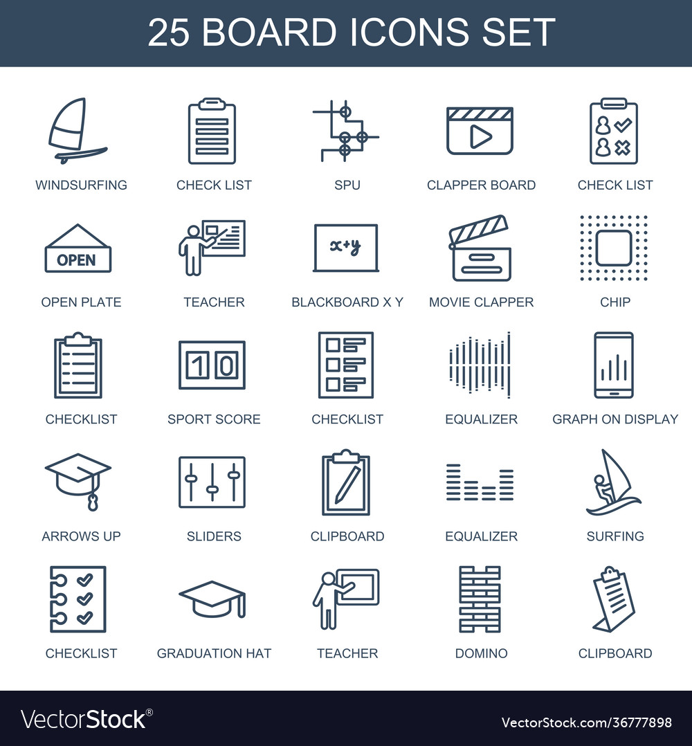 Board icons Royalty Free Vector Image - VectorStock