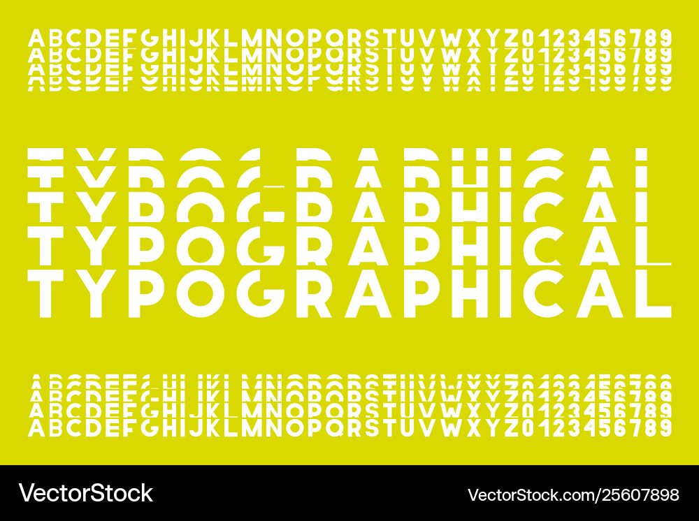 Bold modern font - sliced style trendy Royalty Free Vector