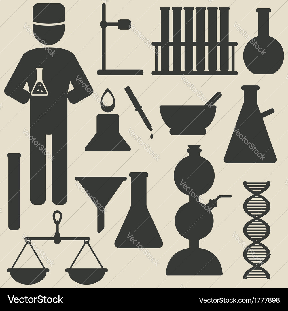 Chemistry Lab Icons Royalty Free Vector Image - VectorStock