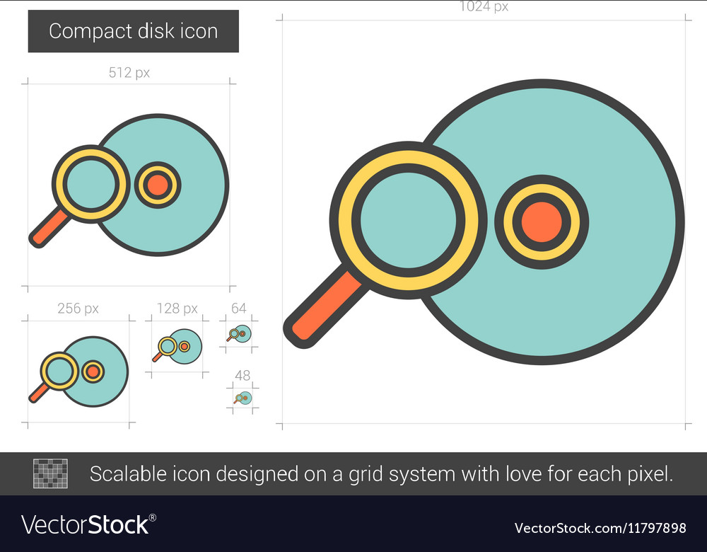 Compact disk line icon Royalty Free Vector Image
