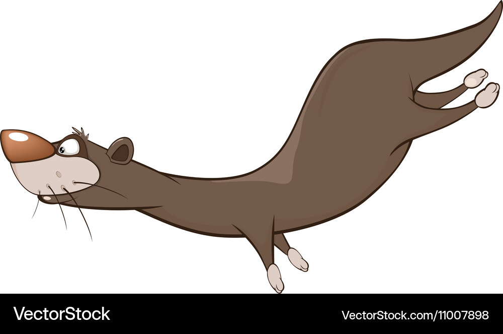 Cute otter cartoon character Royalty Free Vector Image