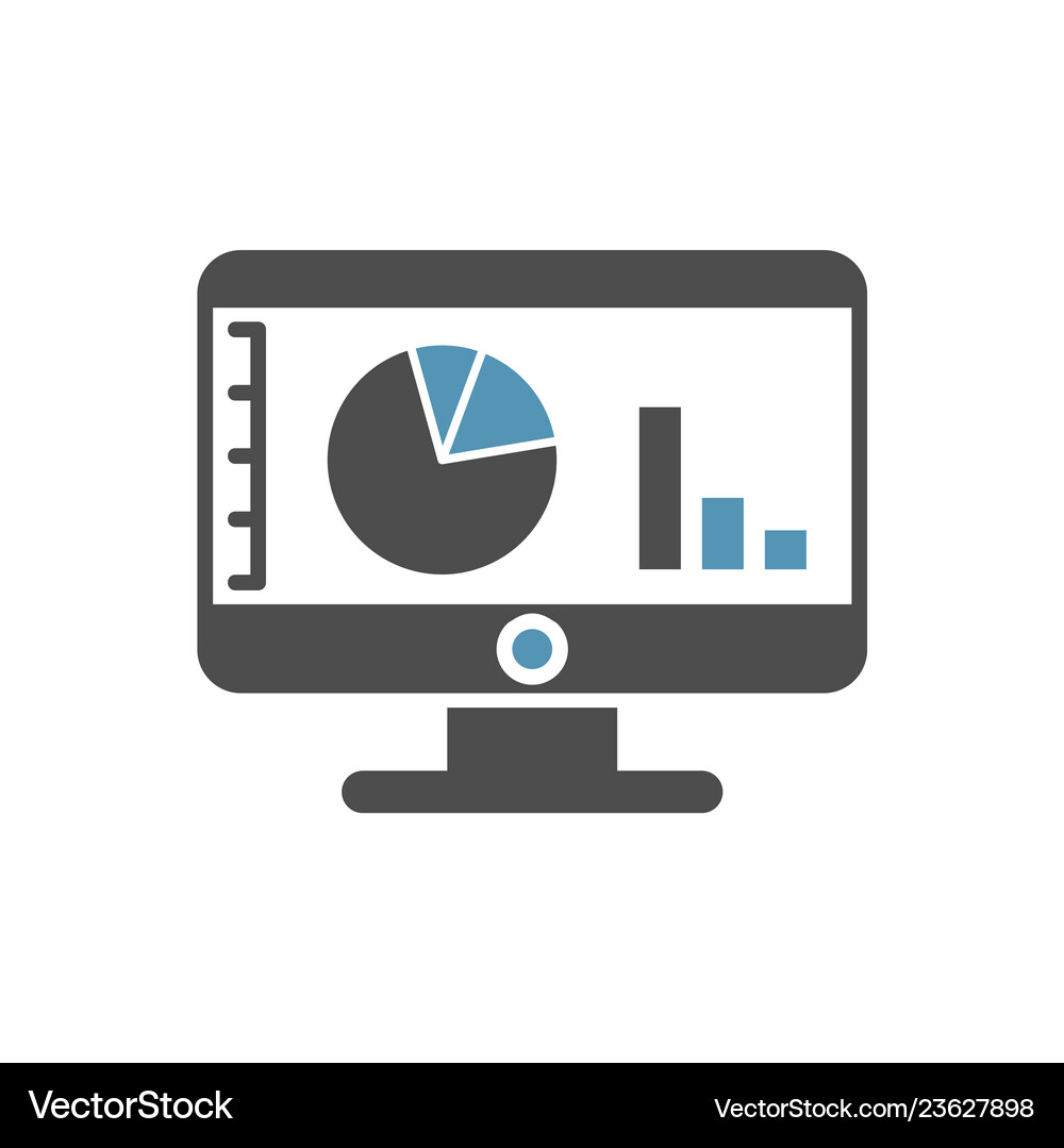 Data analysys icon on white background for graphic