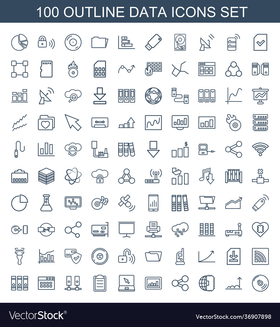 Data icons Royalty Free Vector Image - VectorStock