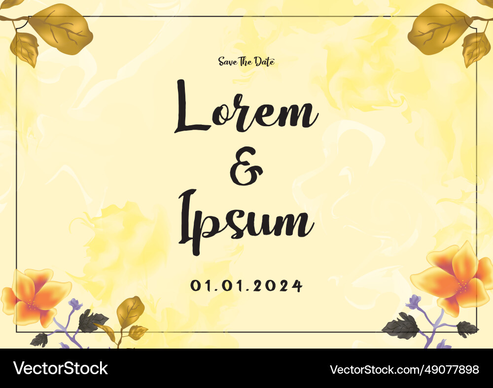 Landscape floral wedding invitation background Vector Image