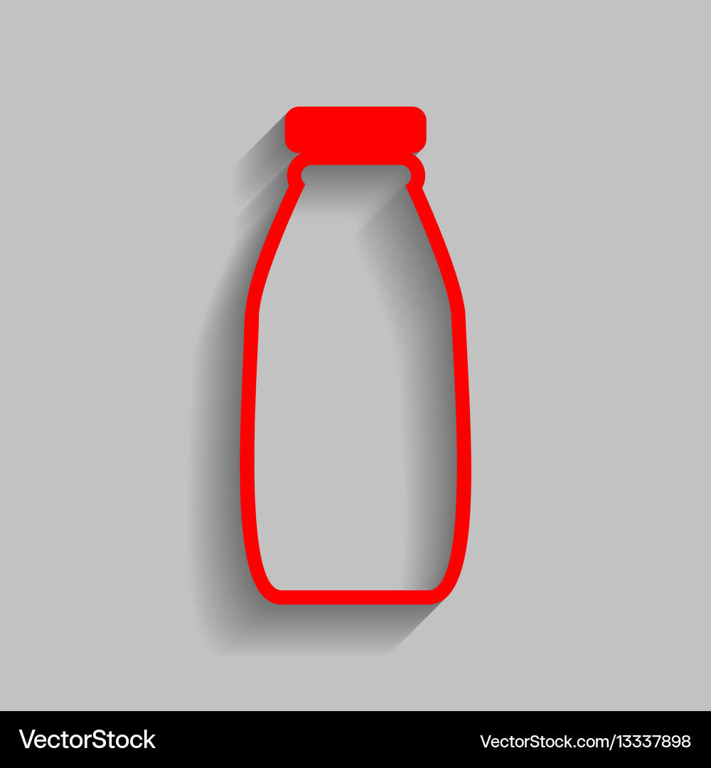 Milk bottle sign red icon with soft Royalty Free Vector