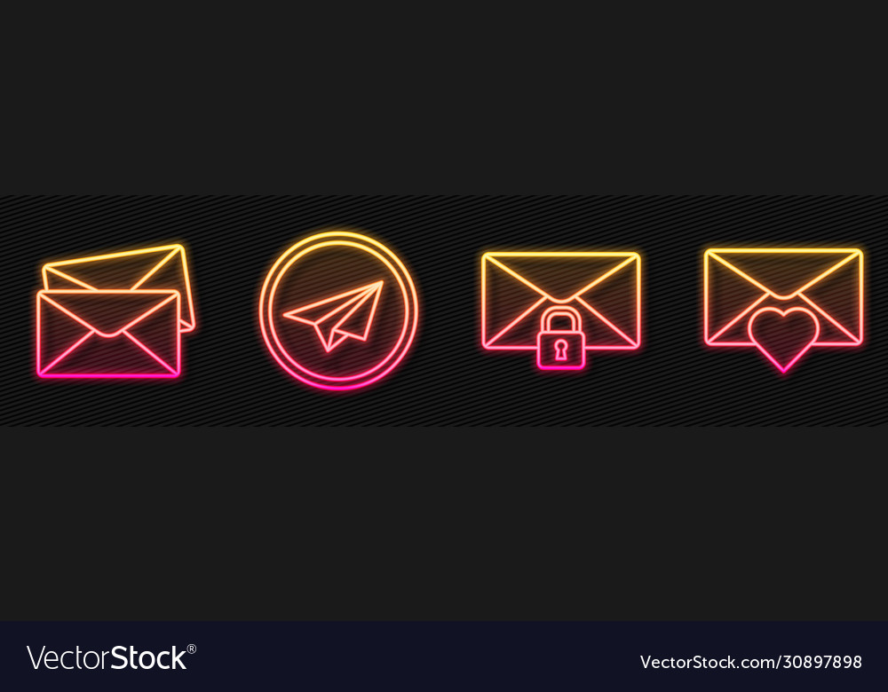 Set line mail message lock password envelope Vector Image Set line mail message lock password envelope Vector Image