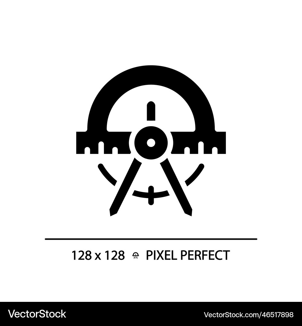 Stem in geometry pixel perfect black glyph icon Vector Image
