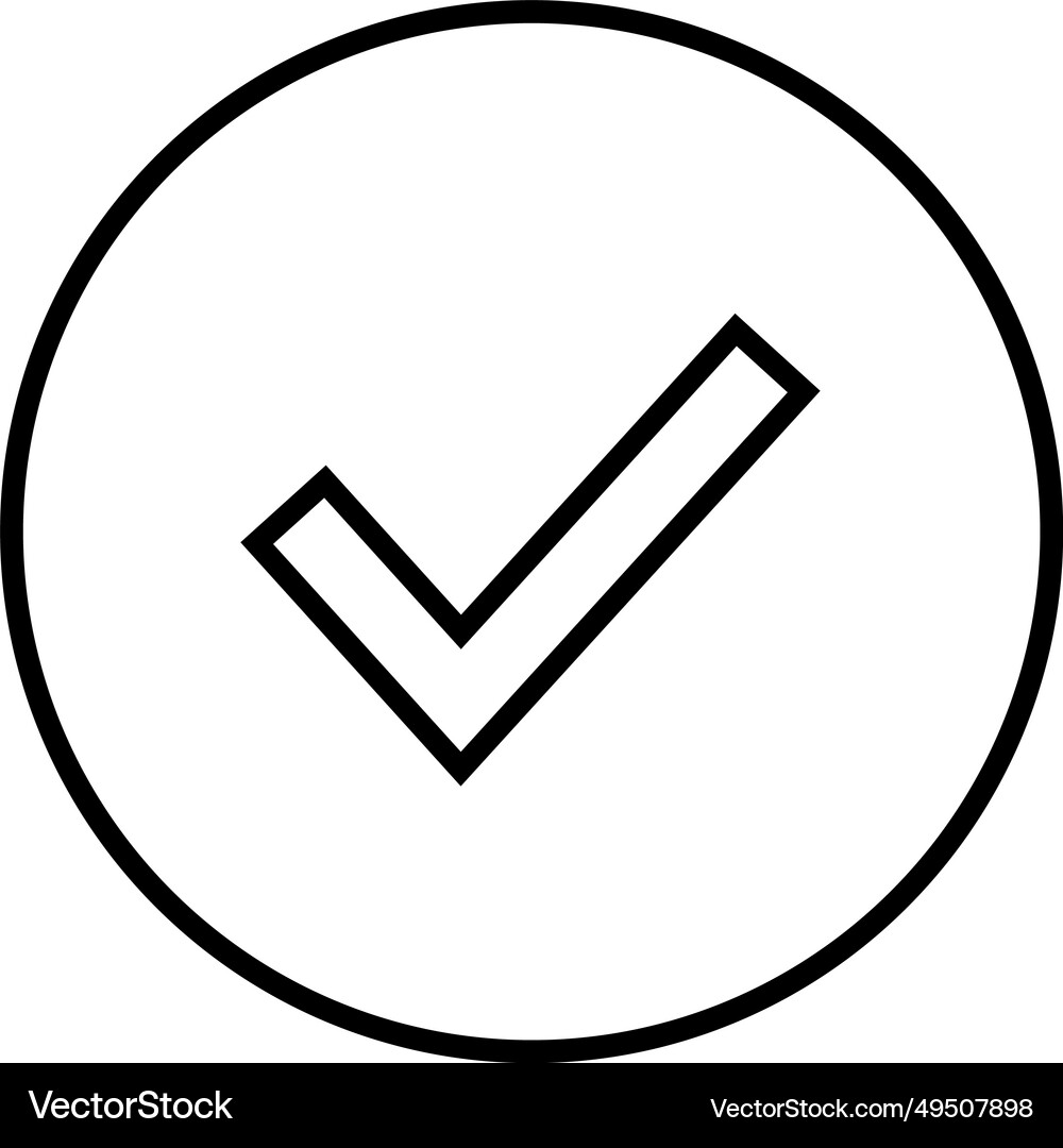 Verified black tick badge icon isolated Royalty Free Vector