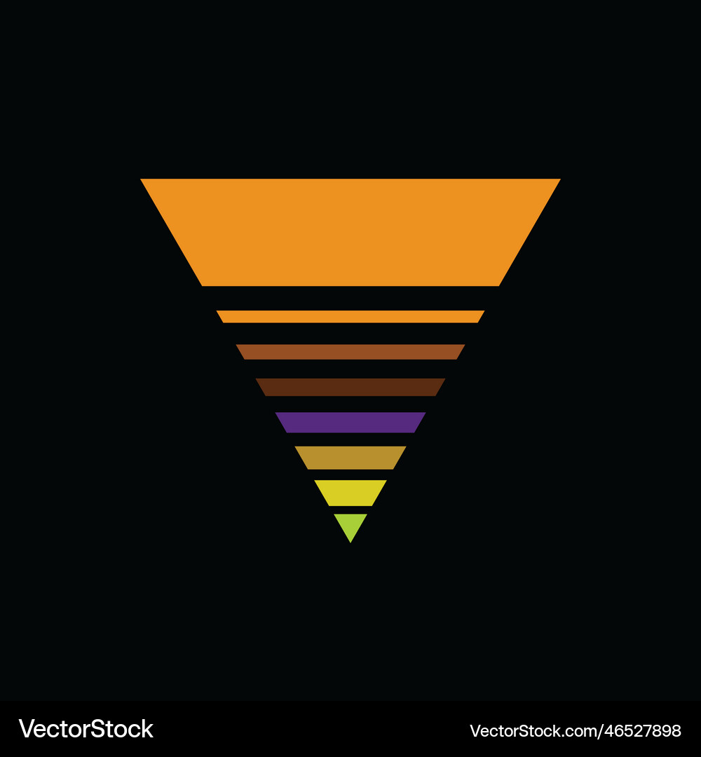 Vintage triangular sunset in the style of 80s Vector Image