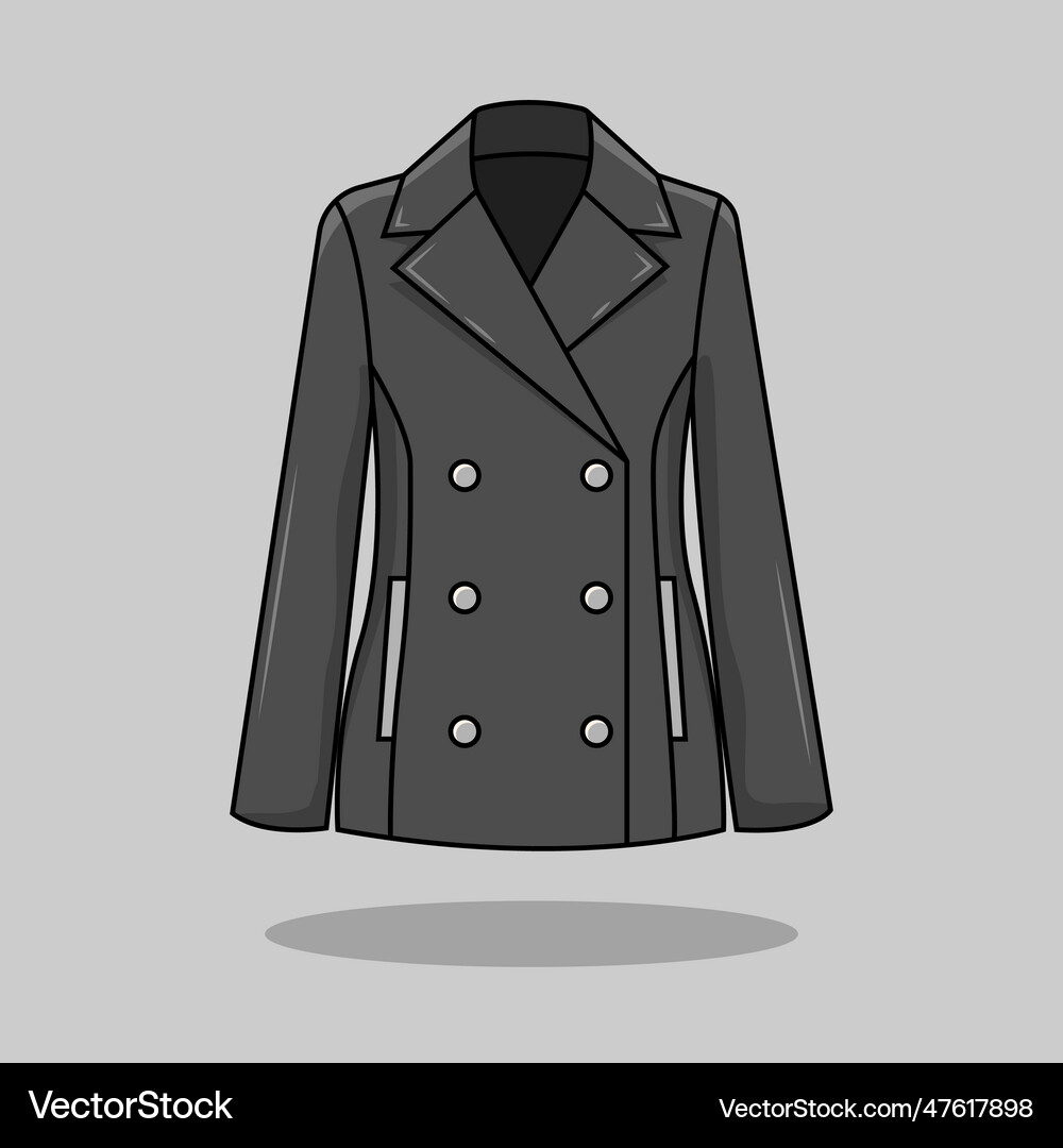 Women classic jacket black color Royalty Free Vector Image